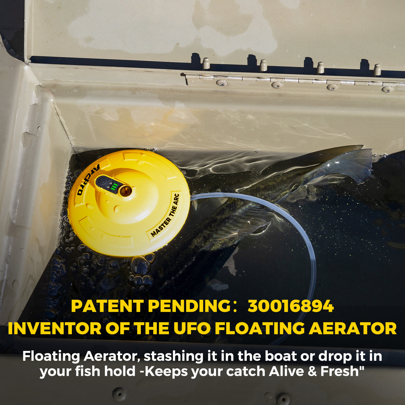 ArcPro Floating Waterproof Live Bait Aerator for Fishing Bait Bucket ...